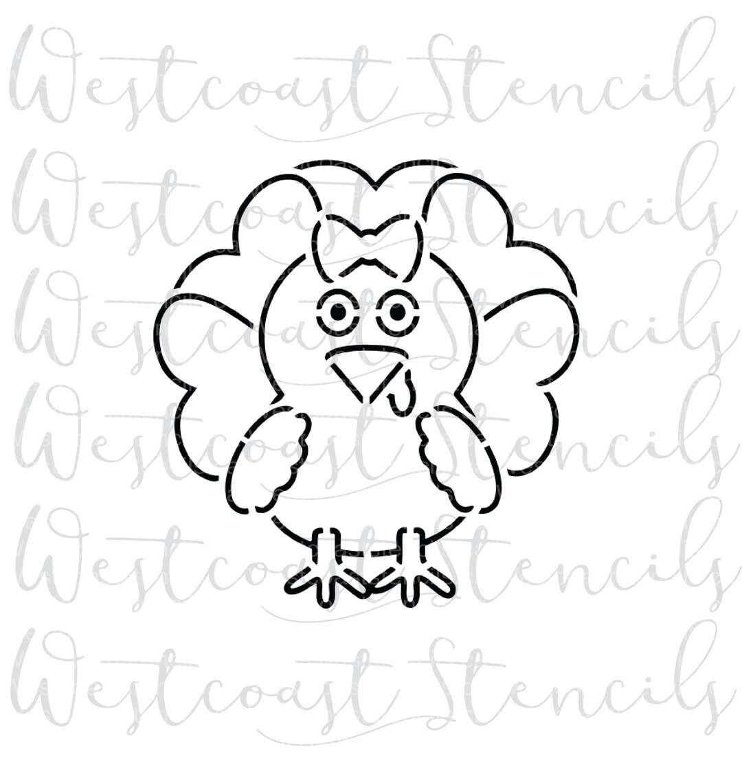 DIGITAL PYO Girl Turkey Stencil, Thanksgiving, Cookie Stencil, Svg, Png ...