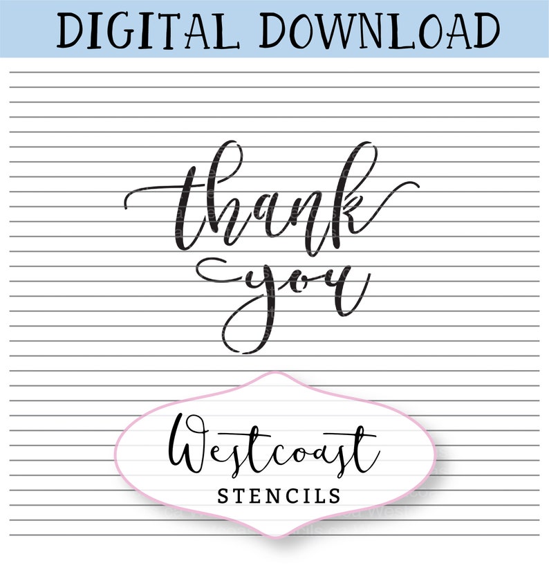 DIGITAL Thank You Stencil, Style 1, Cookie Stencil, SVG, PNG, Digital ...