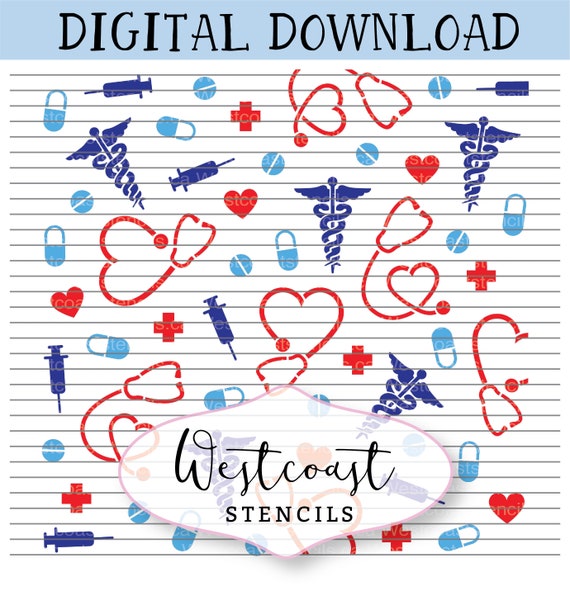 DIGITAL Medical Symbol Background Stencil Cookie Stencil | Etsy