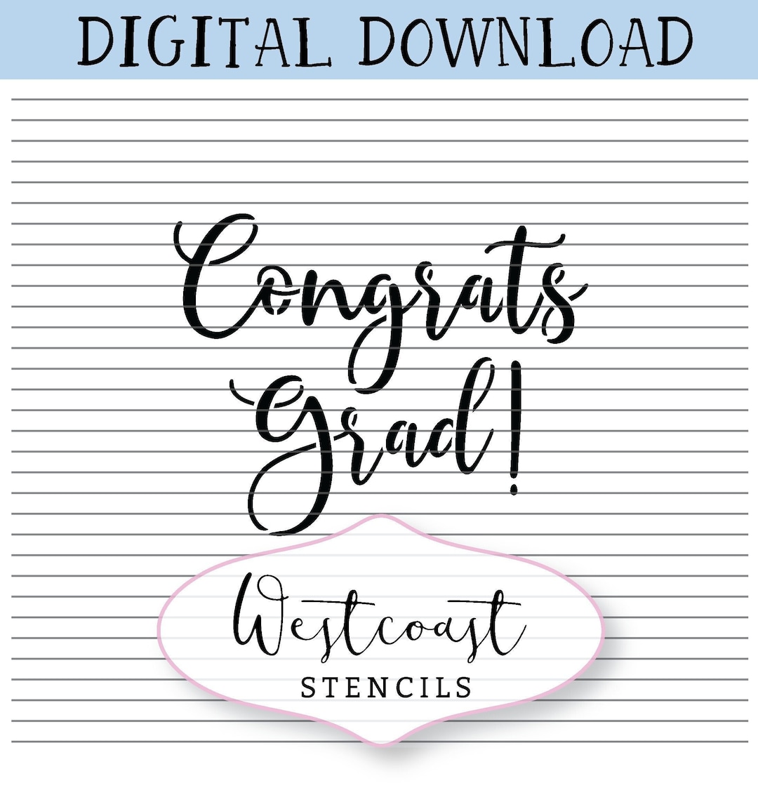 DIGITAL Congrats Grad Stencil, Graduation, School, Cookie Stencil, SVG ...