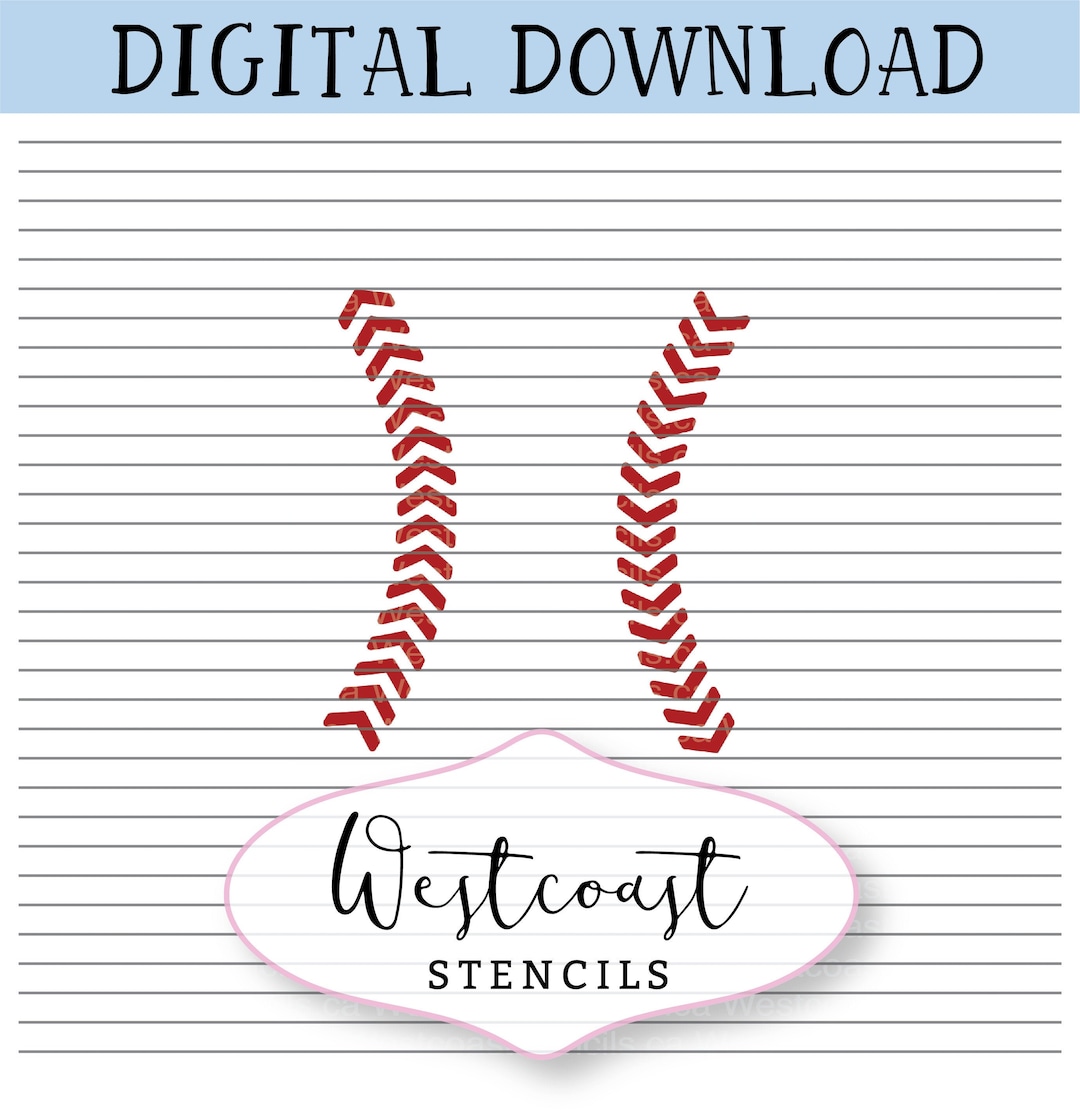 Baseball Stitch Stencil, DIGITAL Download, Cookie, Craft, Diy, SVG, PNG ...