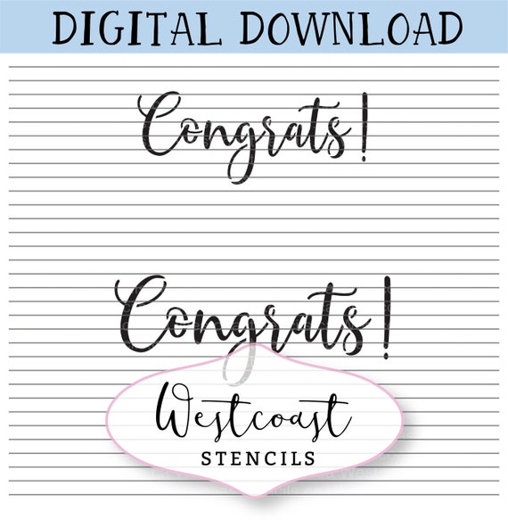 DIGITAL Congrats Stencil Style 1 Congratulations Cookie - Etsy