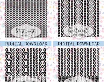 Cable Knit Stencil SVG - Etsy