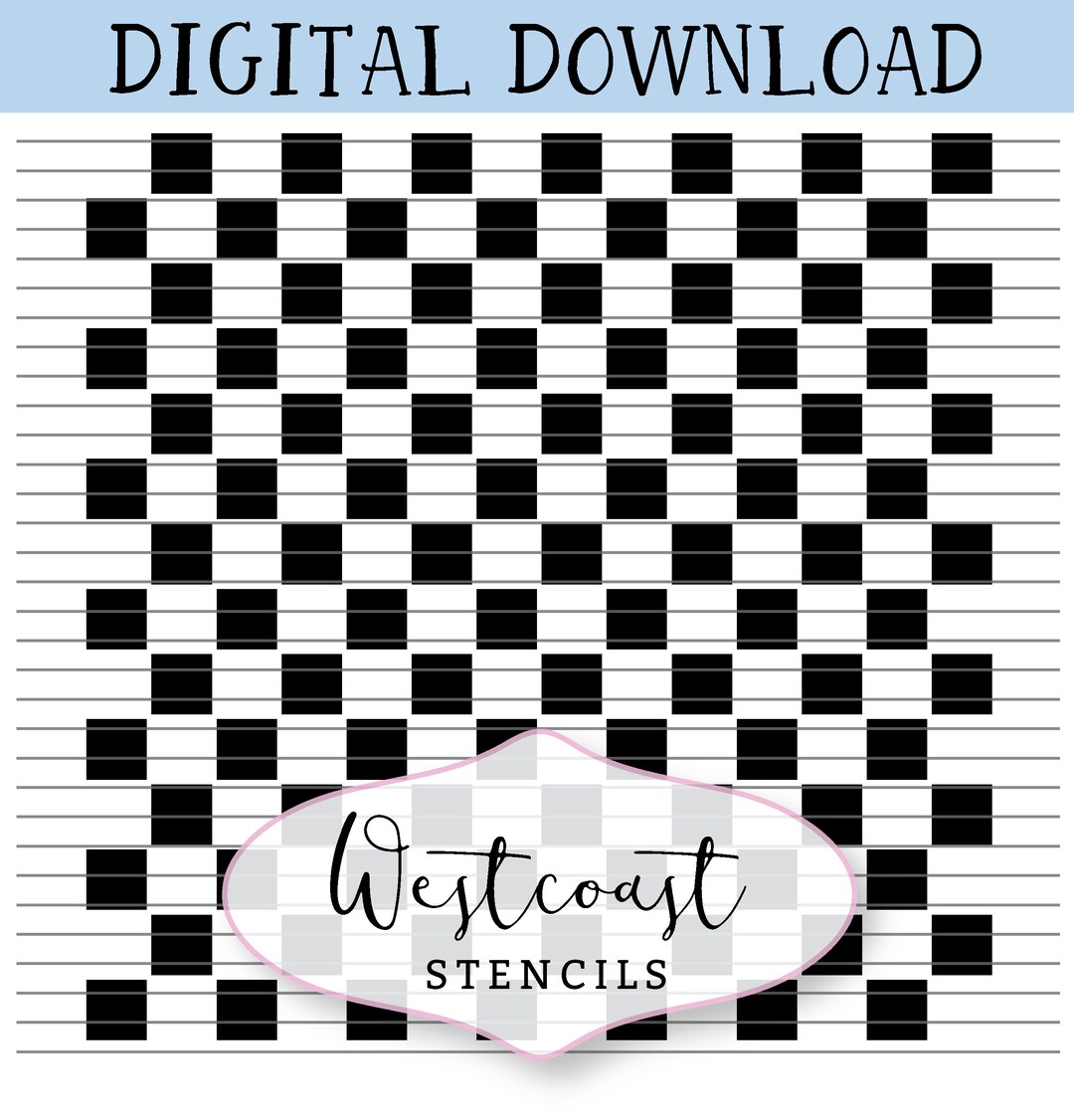 Checkerboard Stencil Large Cookie Stencil DIGITAL File SVG PNG Digital ...