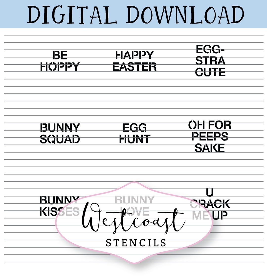 DIGITAL Easter Conversation Eggs Stencil, Cookie Stencil, SVG, PNG ...