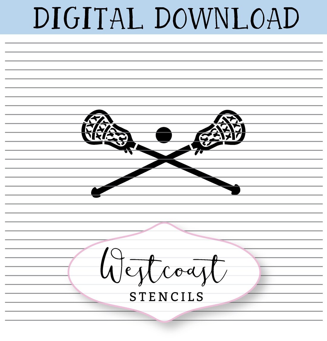 DIGITAL Lacrosse Racket Stencil, Sports, Sport, Cookie Stencil, SVG ...