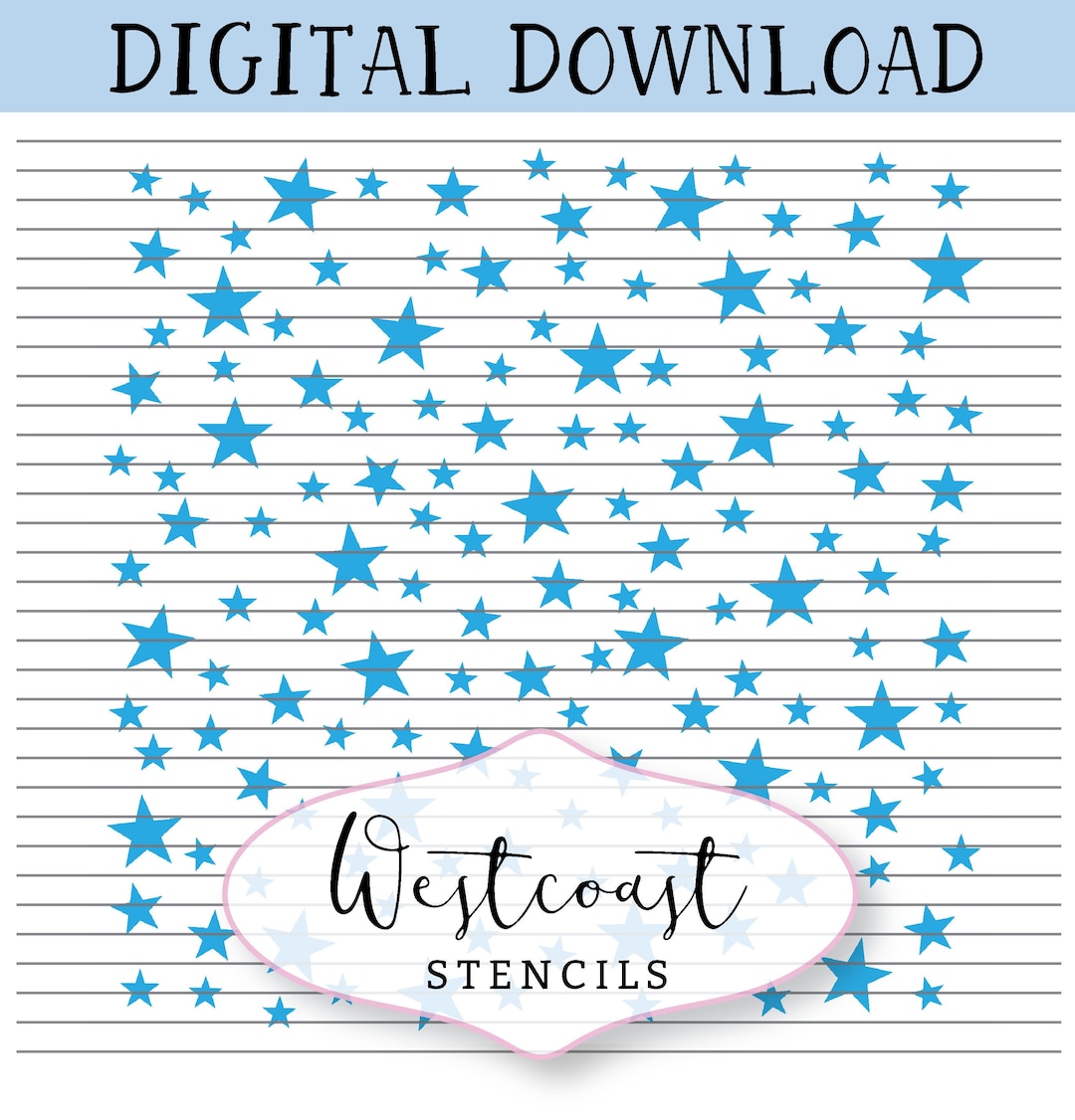 DIGITAL Star Background Stencil, Small, Pattern, Cookie Stencil, SVG ...