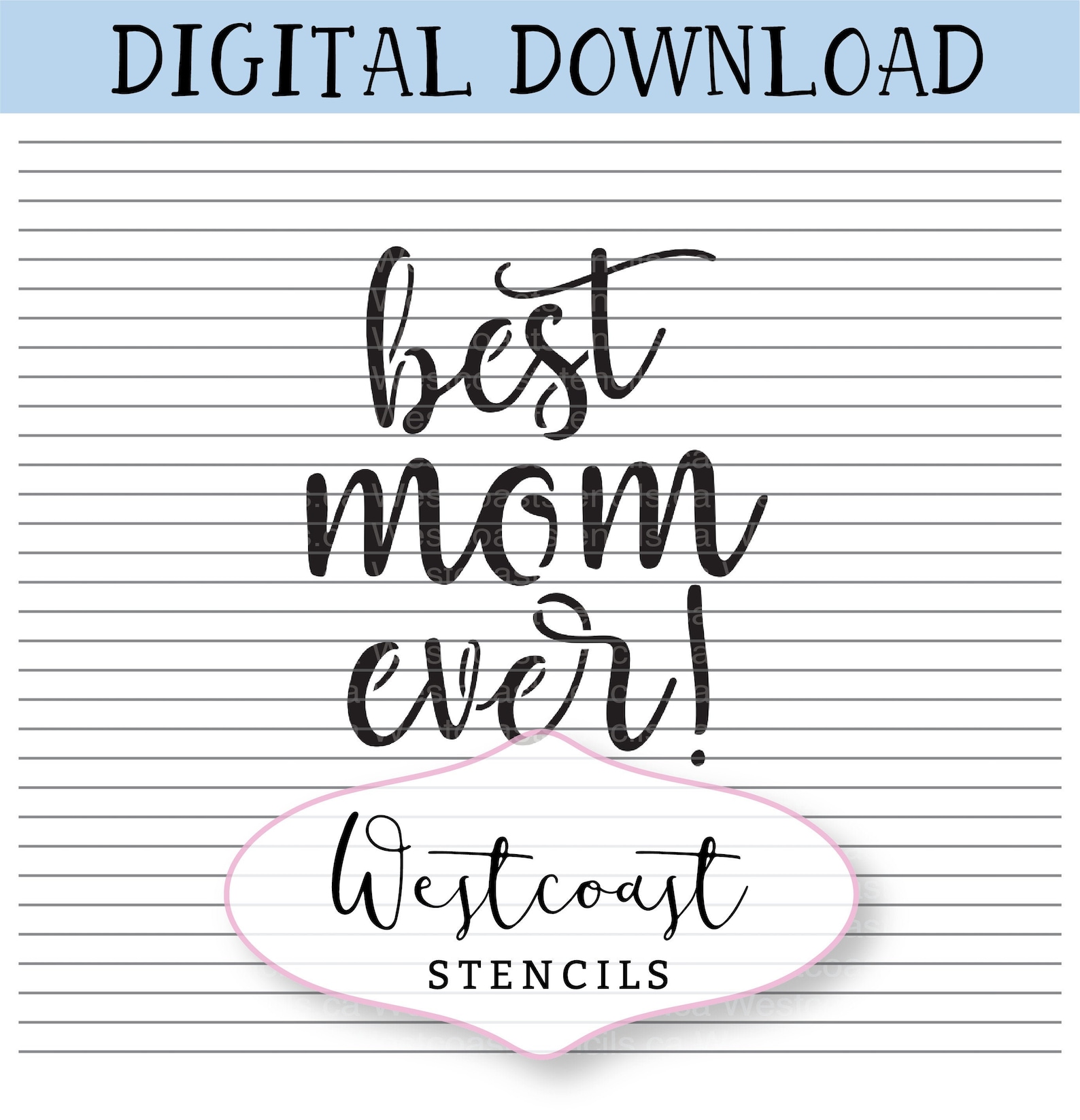 DIGITAL Best Mom Ever Stencil Mother's Day Mother - Etsy