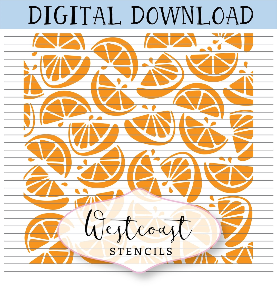 Citrus Pattern Stencil Lemon Orange Lime Cookie Stencil DIGITAL File ...
