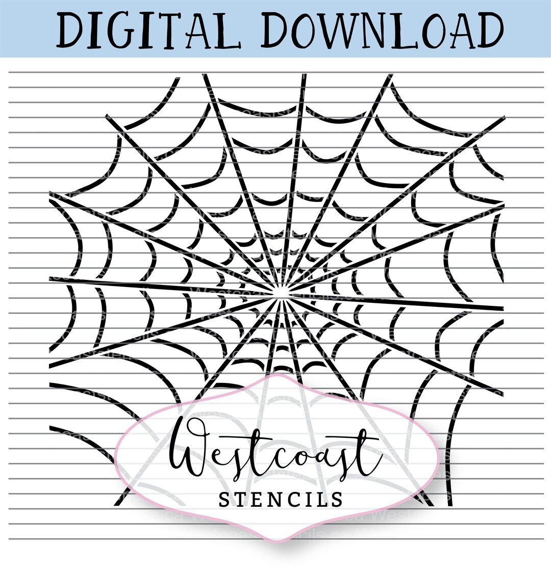 DIGITAL Spider's Web Stencil, Halloween, Spiderweb, Cookie Stencil, SVG ...