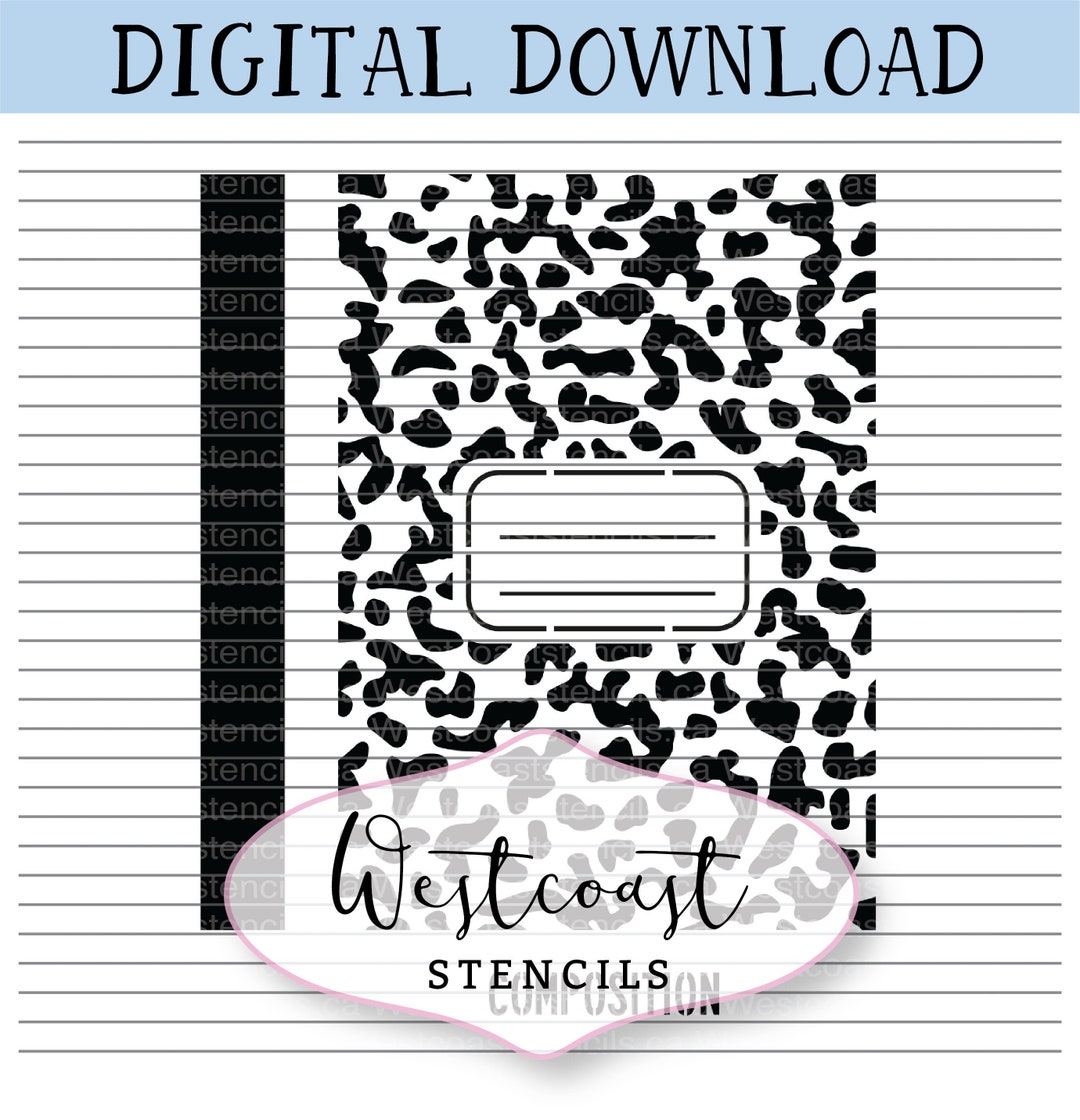 Build A Notebook Stencil Composition Cookie Stencil DIGITAL File SVG ...