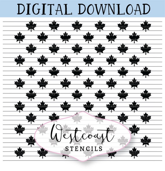 DIGITAL Maple Leaf Background Stencil Canada Day Cookie | Etsy