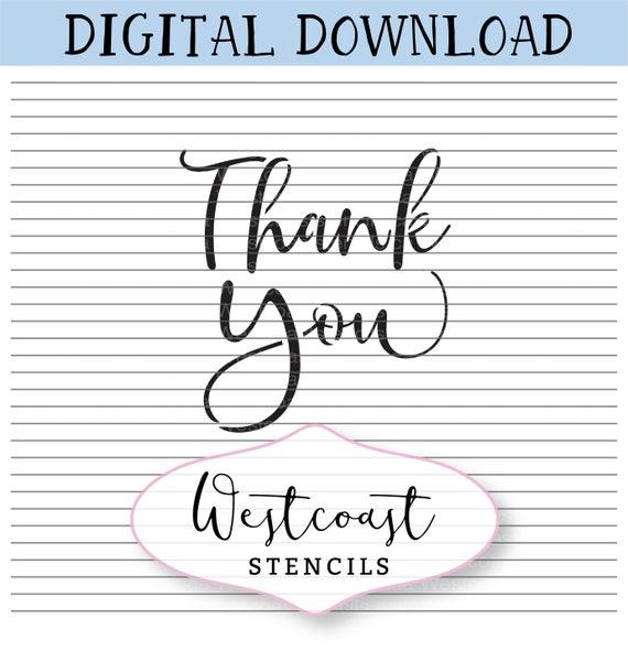 DIGITAL Thank You Stencil Style 1 Cookie Stencil SVG PNG - Etsy