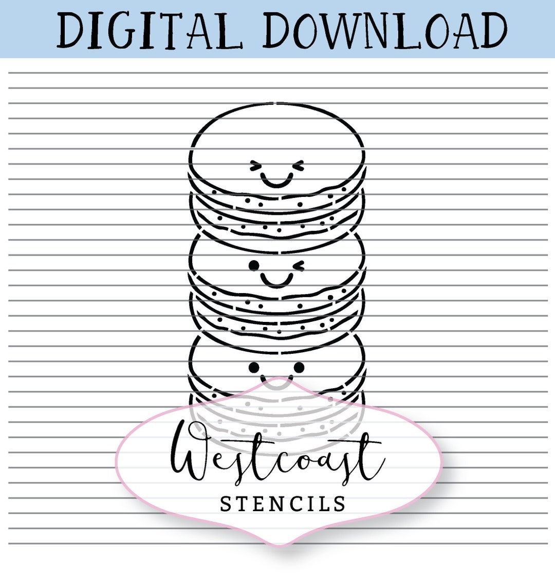 DIGITAL PYO Macaron Stack Stencil Cookie Stencil Svg Png - Etsy