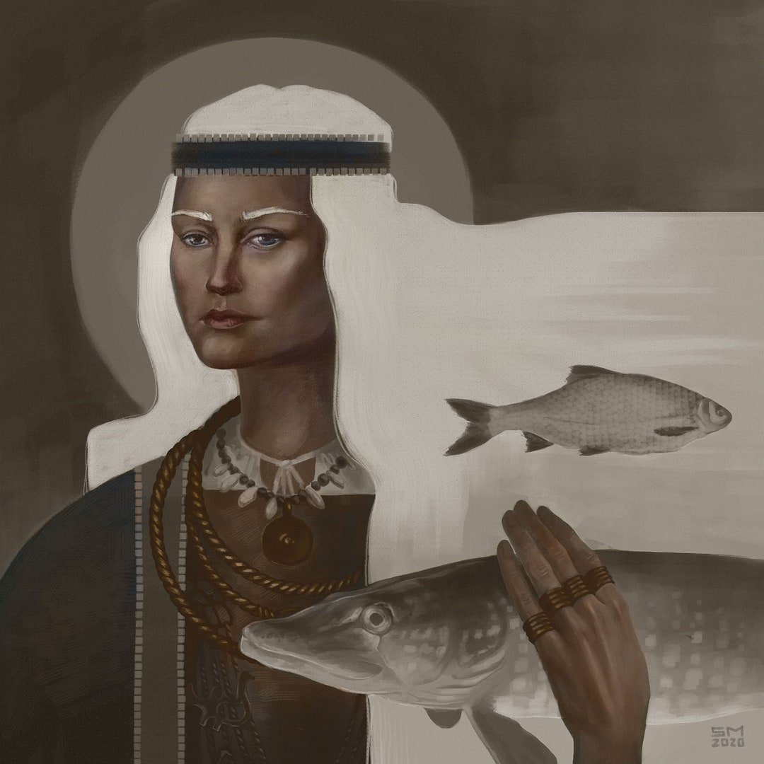 BALTIC MONA LISA | Fantasy Pagan Art | Livonian Medieval Lady Poster - Etsy