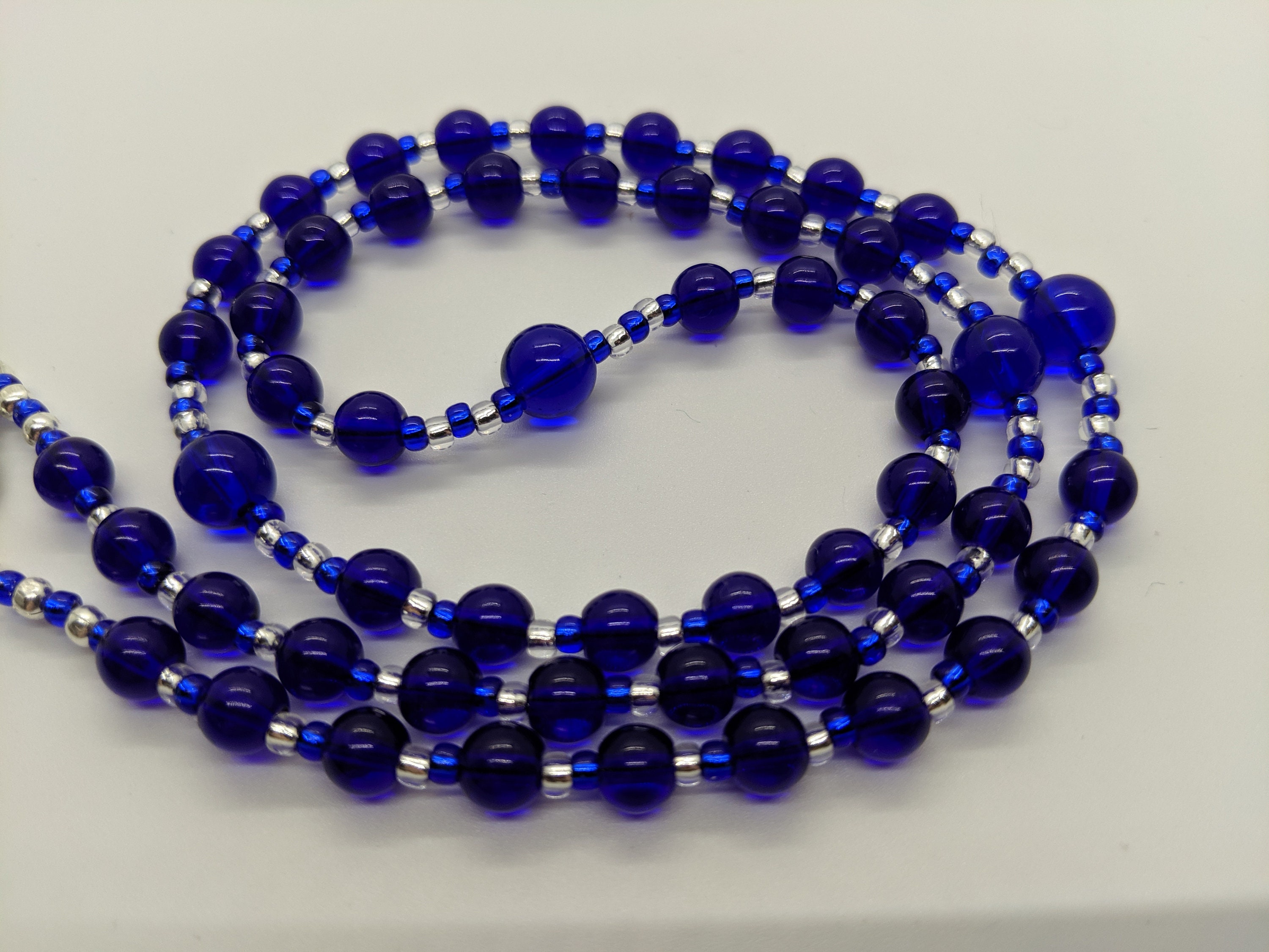 Catholic Rosary in Cobalt Blue Glass Beads - Etsy