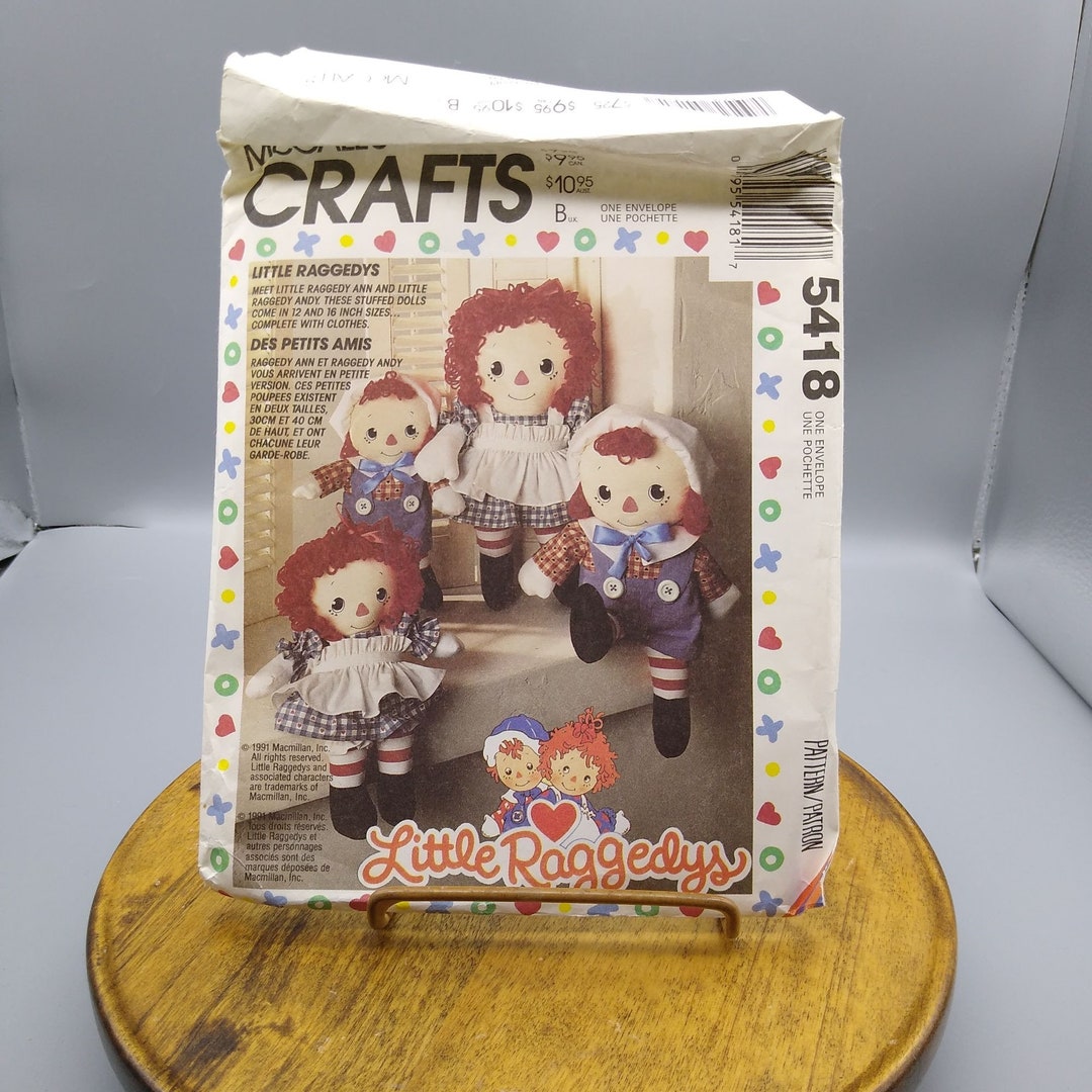 UNCUT Vintage Craft Sewing PATTERN Mccalls 5418 Little Raggedy Dolls ...