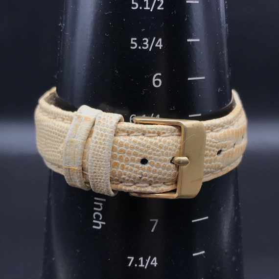 Vintage Gold Tone Japan Movement Watch Leather Band N… - Gem