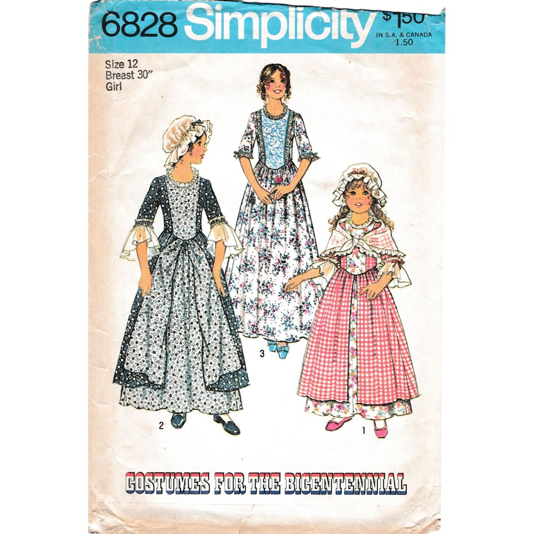 Vintage Sewing PATTERN Simplicity 6828, Girls Halloween Costumes 1974 ...