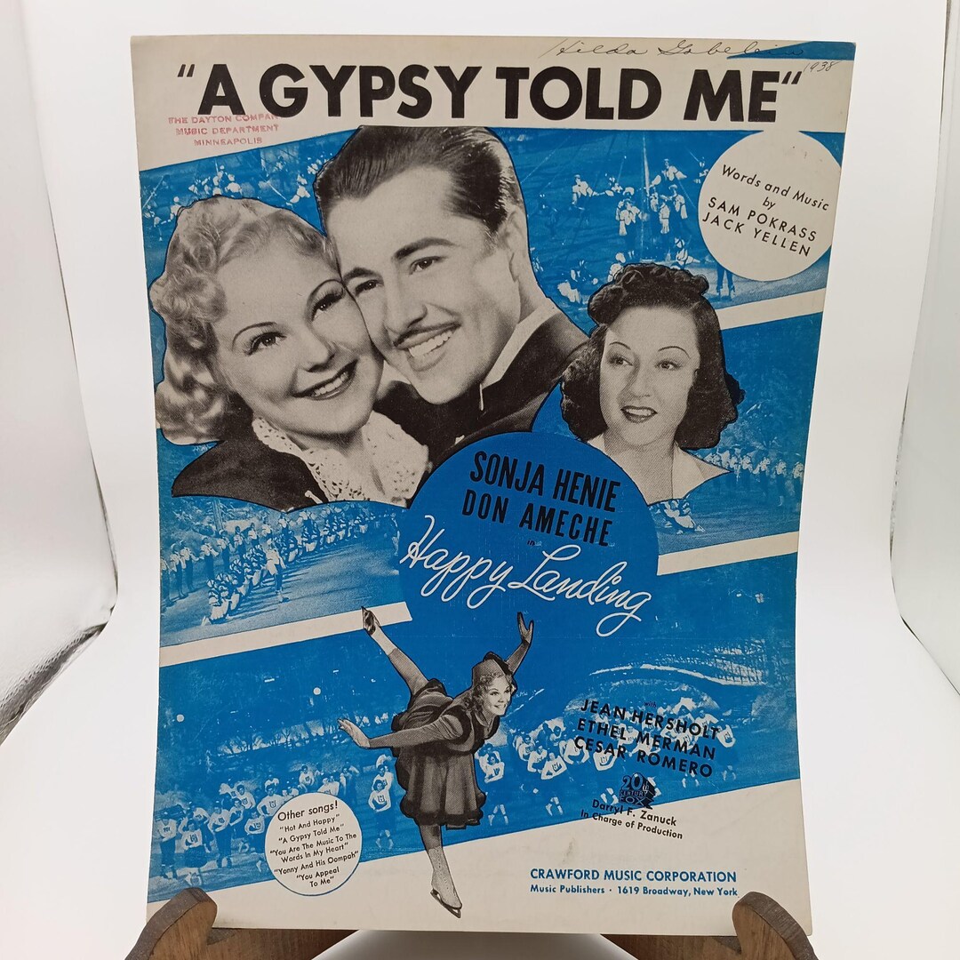 Vintage Sheet Music, A Gypsy Told Me by Sam Pokrass and Jack Yellen ...