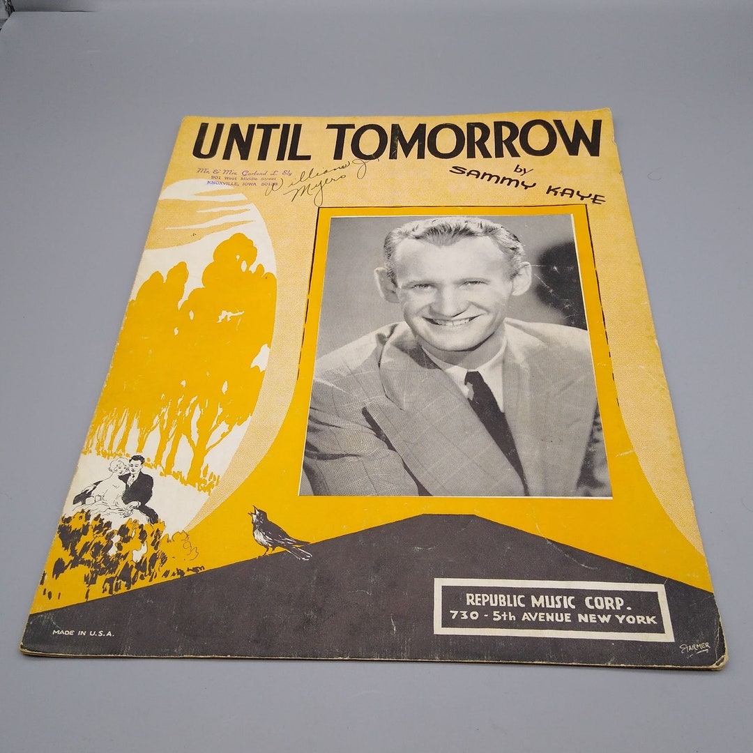 Vintage Sheet Music, Until Tomorrow by Sammy Kaye, Republic 1940 - Etsy
