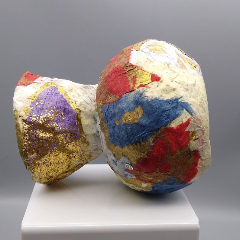 Papier Mache Tissue Paper Vase Collage Artisan Unique OOAK - Etsy