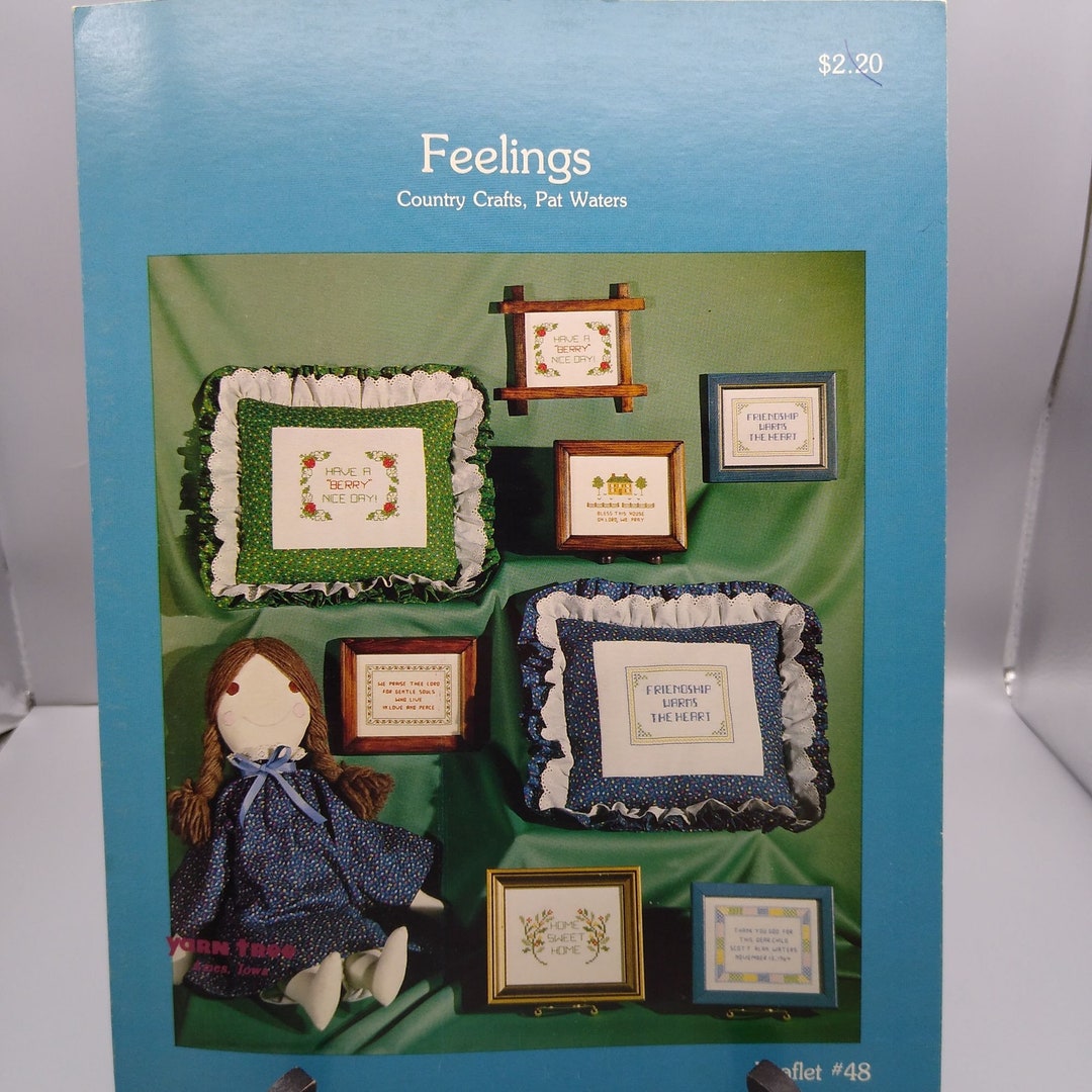 Vintage Cross Stitch Patterns, Feelings by Pat Waters, Country Crafts ...