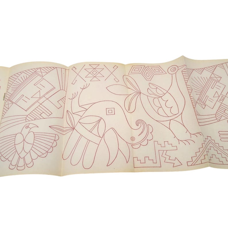 Vintage Aztec Symbols Transfer Patterns, MCM Workbasket Iron on ...