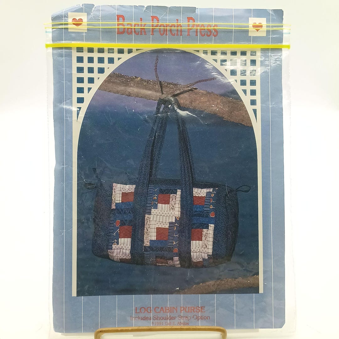 Back Porch Press Log Cabin Purse Pattern Kit Vintage Craft Project - Etsy