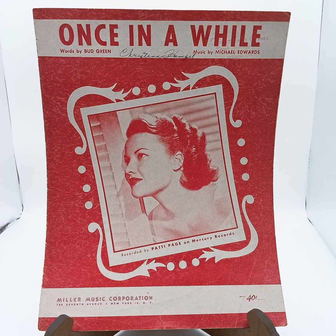 Vintage Sheet Music, Once in a While by Bud Green and Michael Edwards ...