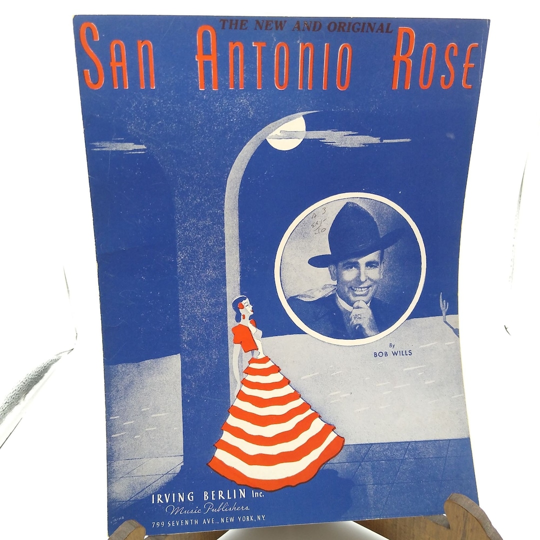 Vintage Sheet Music, San Antonio Rose by Irving Berlin 1940 Bob Wills ...