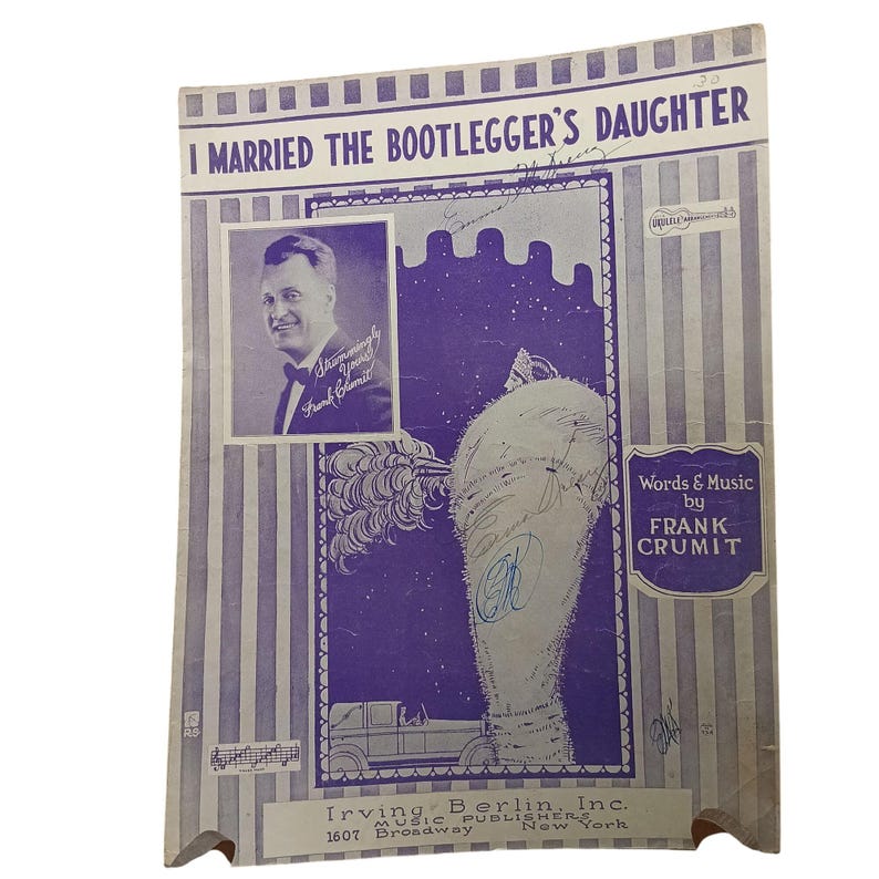 Vintage Sheet Music "i Married the Bootleggers Daughter" by Frank ...