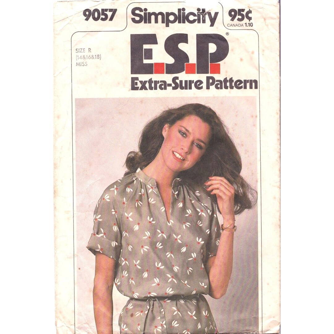 Vintage Sewing PATTERN Simplicity 9057, ESP Extra Sure Pattern 1979 ...