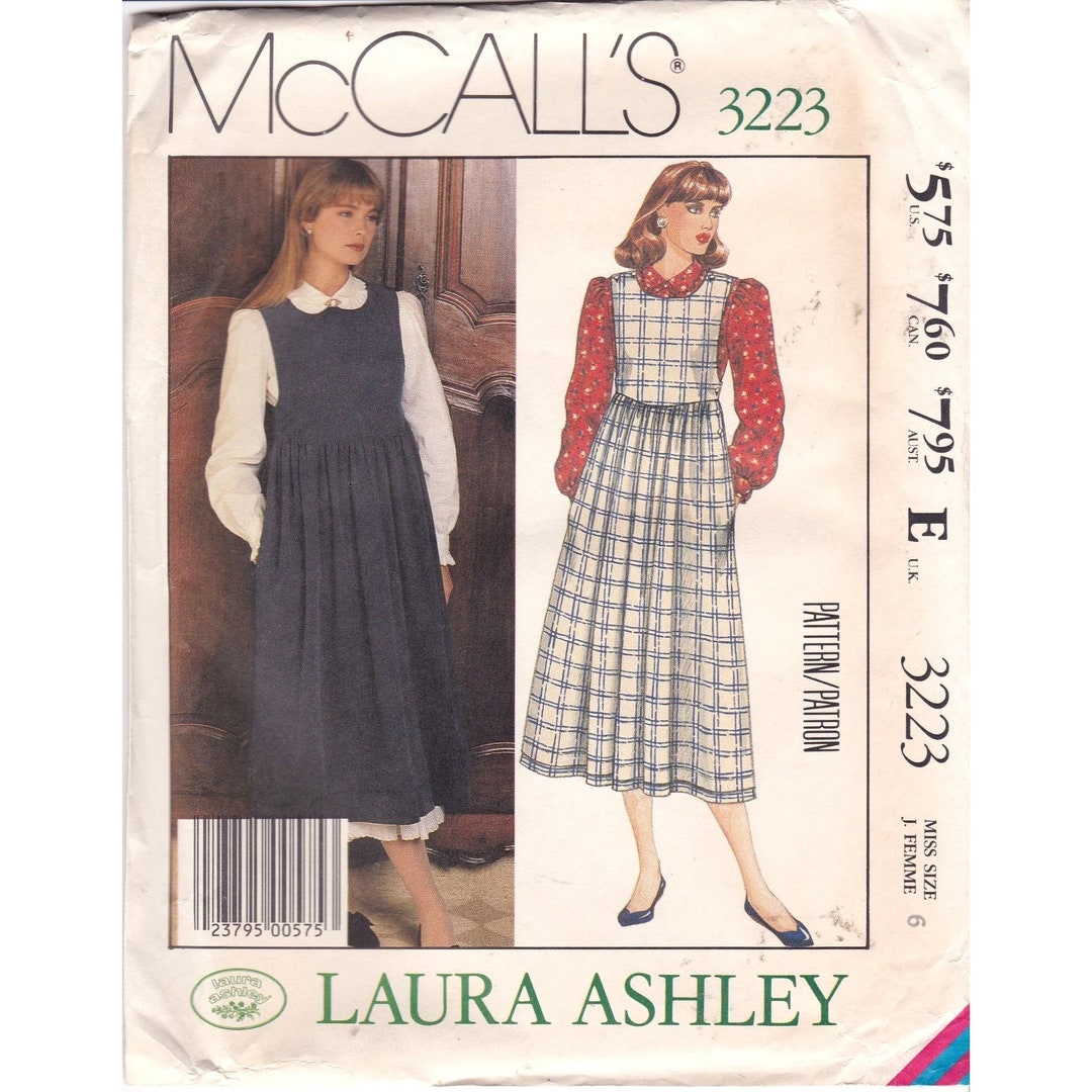 Vintage Sewing PATTERN Mccalls 3223 Misses Laura Ashley 1987 - Etsy
