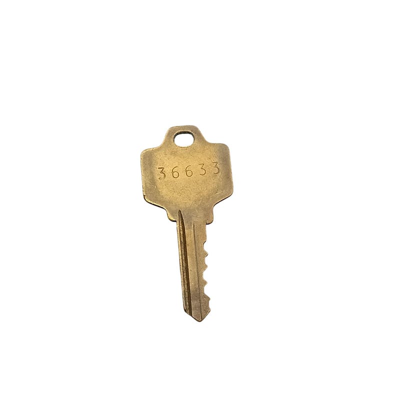 Vintage Amerock Brass Key With Engraved "a" Logo & Serial Number 36633 ...