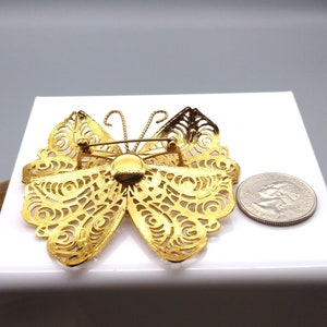 Vintage Monet Filigree Butterfly Brooch, Large Cannetille Statement Pin ...