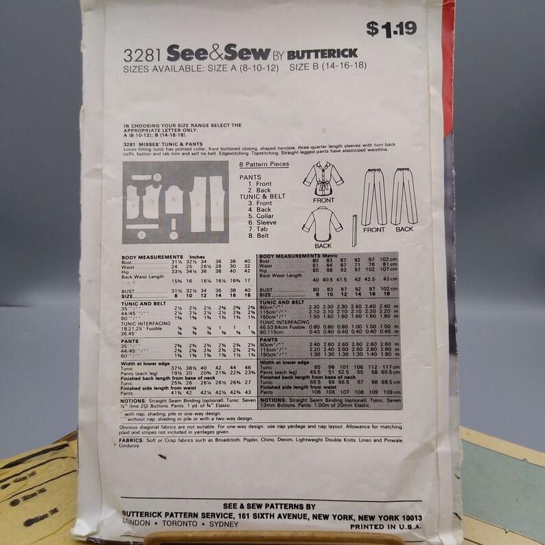 Vintage Sewing PATTERN See and Sew 3281 Butterick 1980s - Etsy