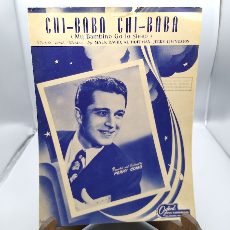 Vintage Sheet Music, Chi Baba Chi Baba My Bambino Go to Sleep by Perry ...