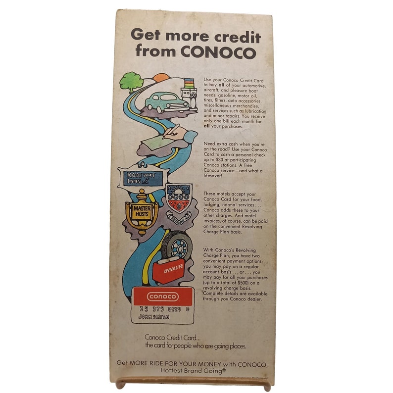 Retro 1970 Touraide Nebraska Road Map Conoco Oil and Gas Advertising ...