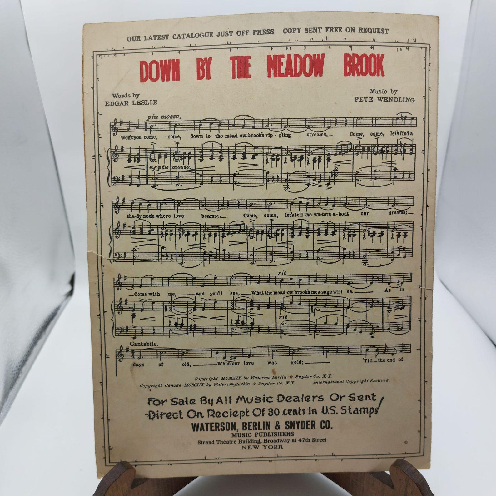 Oh! What A Pal Was Mary Sheet Music by Edgar Leslie & Pete Wendling - Etsy