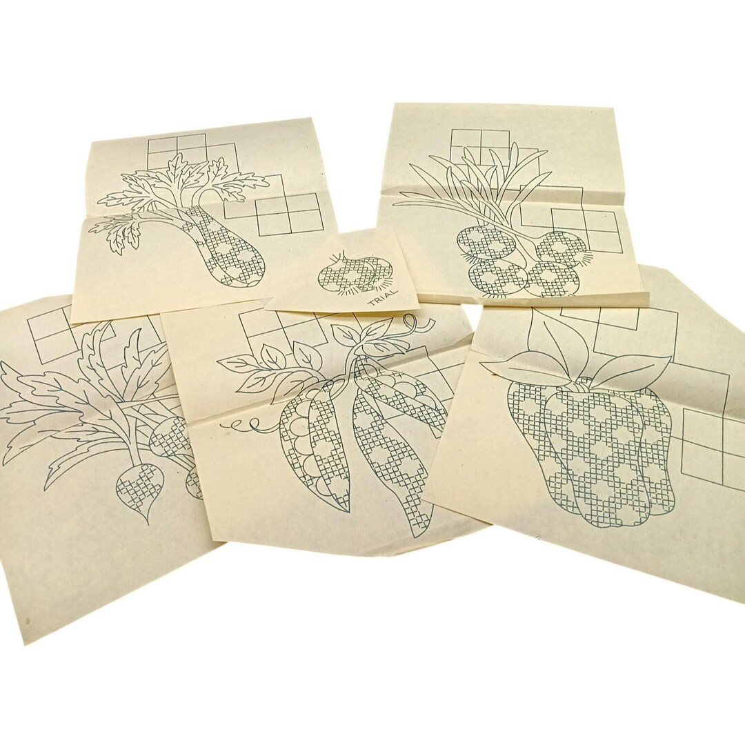 Vintage Cappers Weekly Vegetables Needlecraft Transfer Patterns Topeka ...