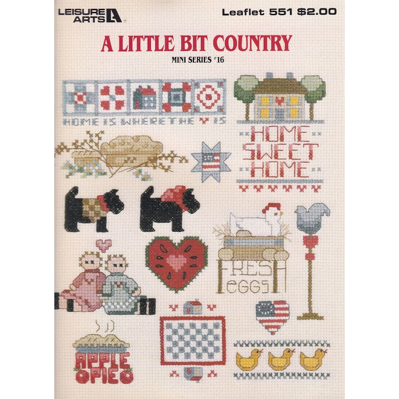 Vintage Cross Stitch Patterns, Little Bit Country Mini Series 16 by ...