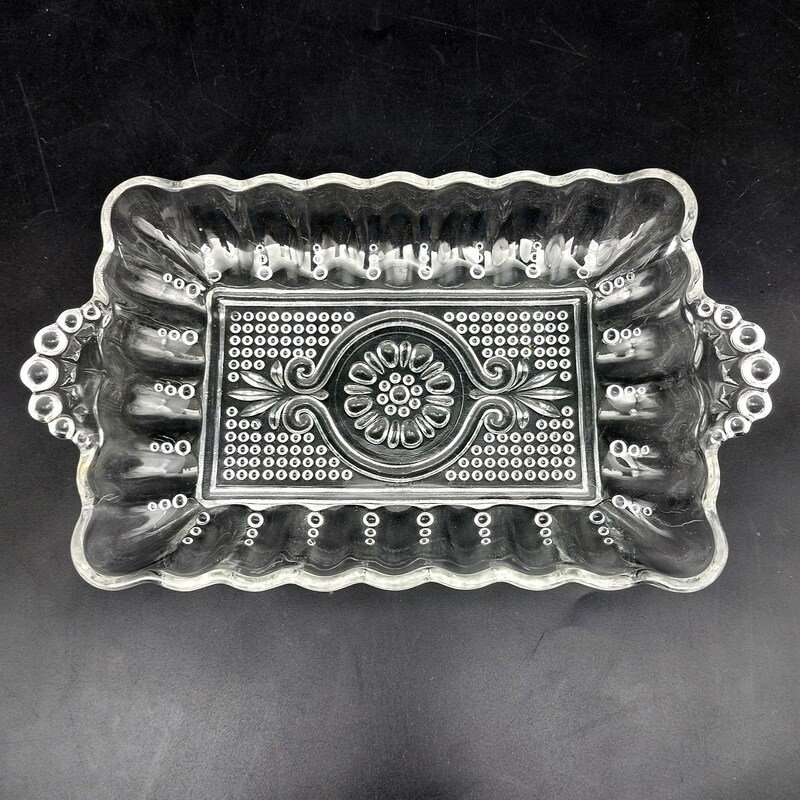 Pressed Glass Tray - Etsy