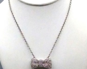 Pave Bow Necklace - Etsy
