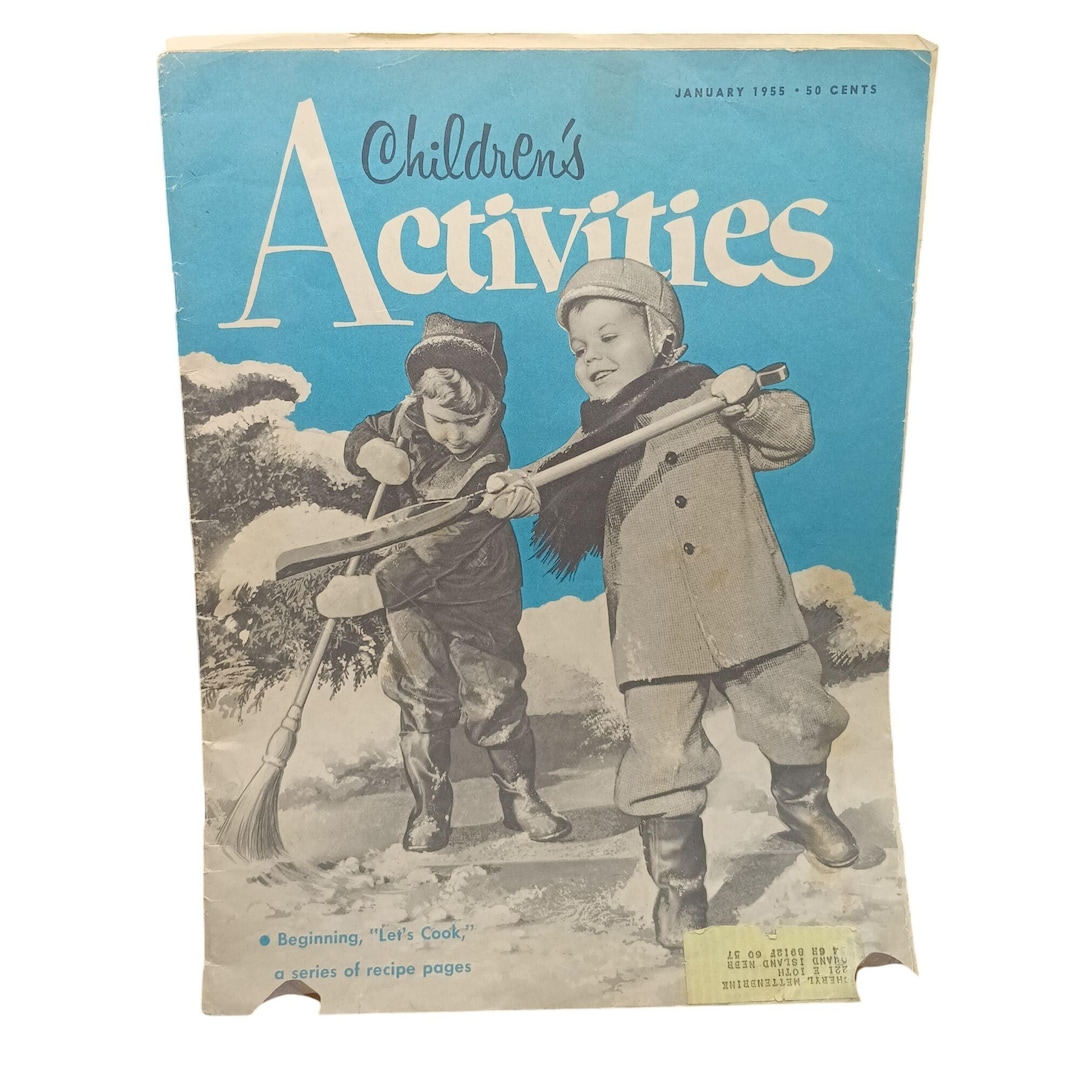 January 1955 Childrens Activities Magazine With Recipes & Stories ...