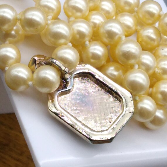 Vintage Avon Pearls with Blue Crystal Enhancer Pendan… - Gem