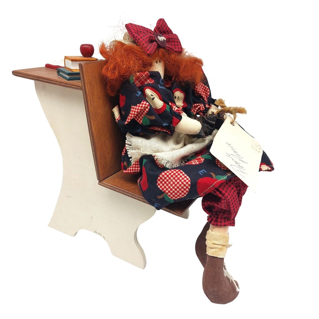 Vintage Apple Annie Doll, School Girl in Desk, Sondra, Nelda, 1996 ...
