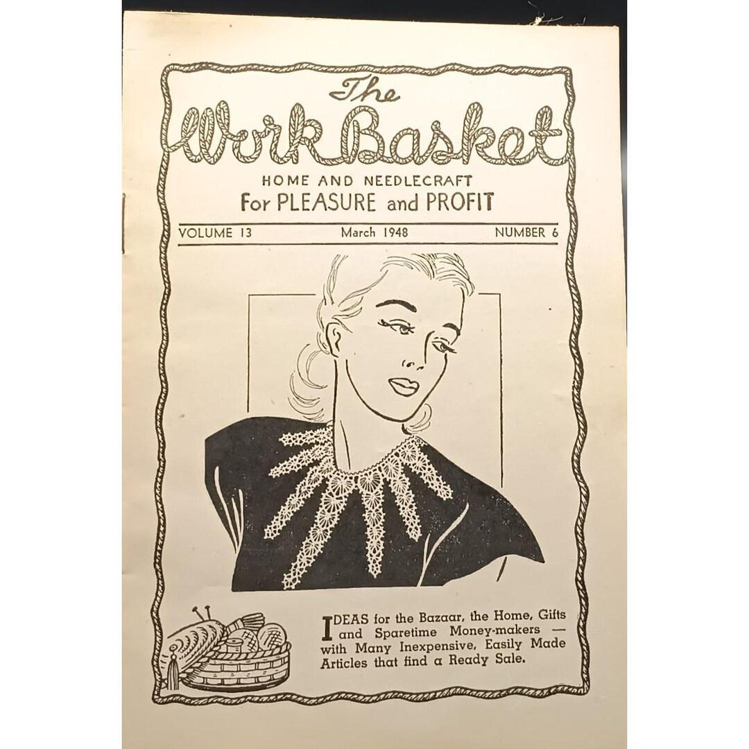 Vintage March 1948 the Workbasket Magazine Home & Needlecraft Vol 13 No ...