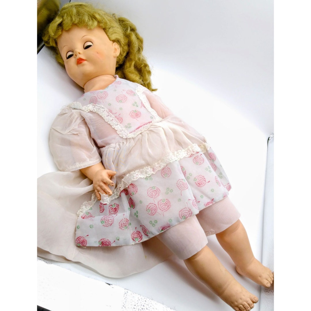 Vintage Magic Skin Latex Doll, Stuffed Cryer Sleeping Eyes 22in Doll ...