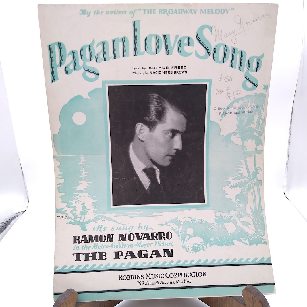 Vintage Sheet Music, Pagan Love Song by Arthur Freed and Nacio Herb ...